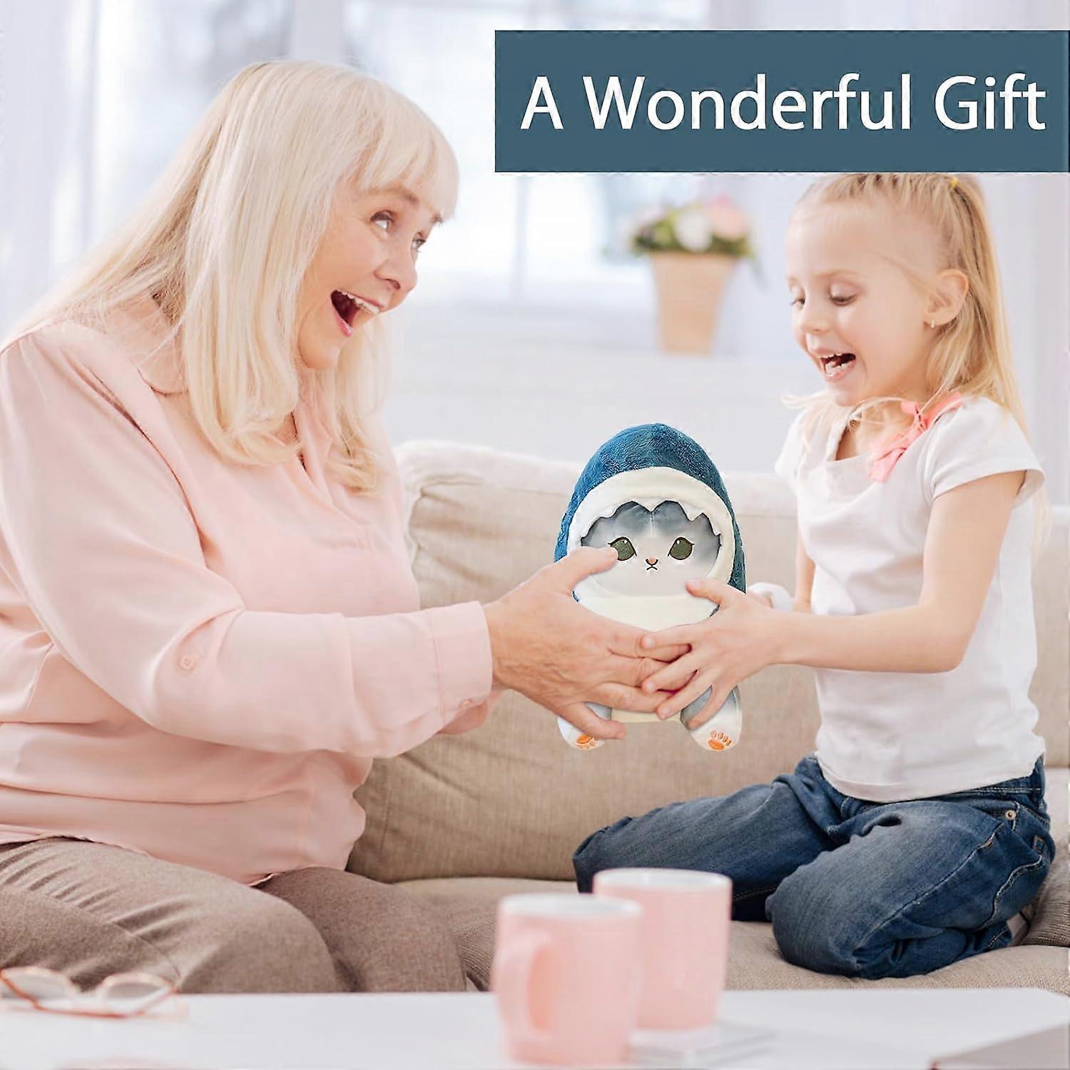 Cute Shark Cat Plush Doll Stuffed Animals 25cm Soft Plush Shark Plush ...