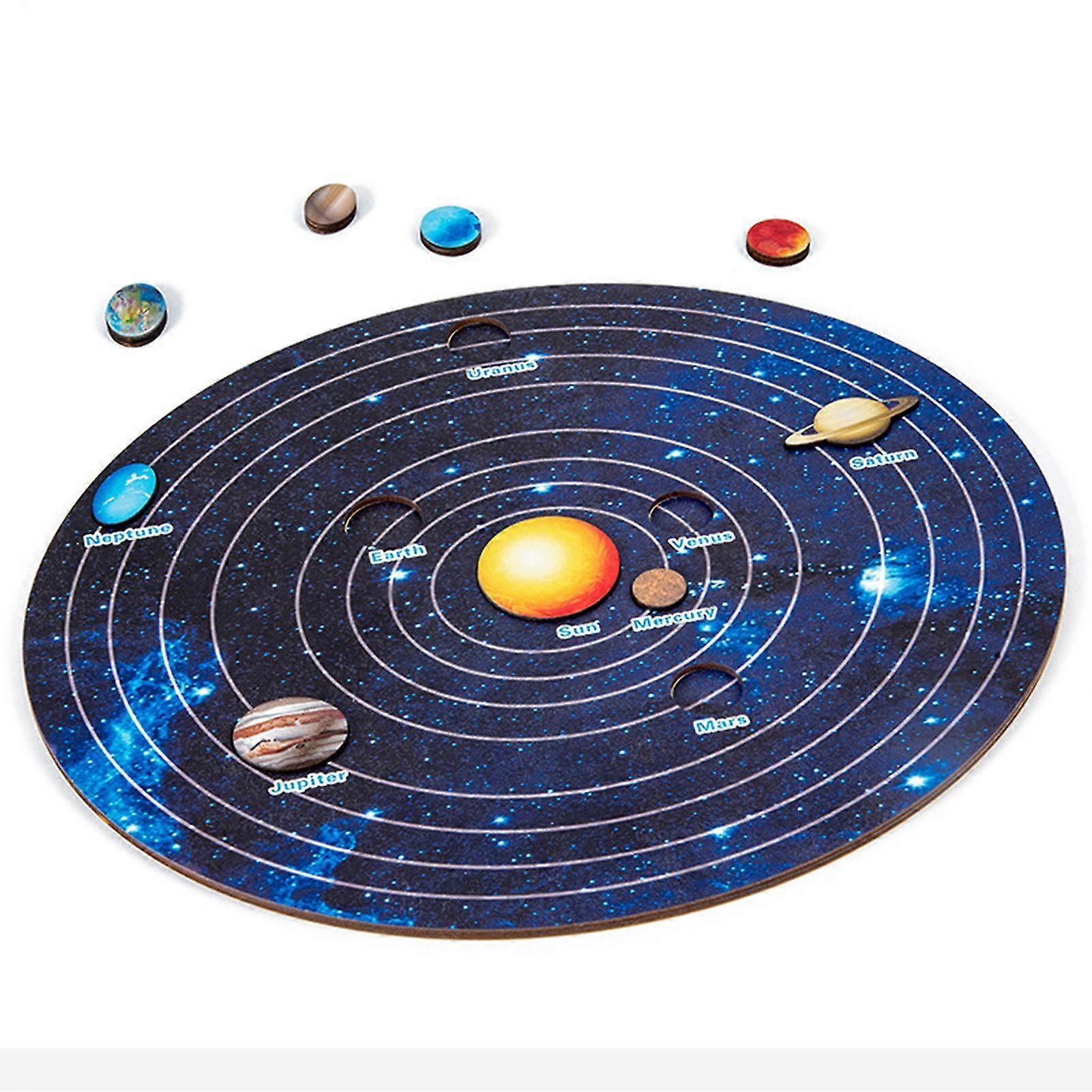 Kids Planets Puzzles Space Puzzle Safe Wooden Material Jigsaw For 3 4 5 ...