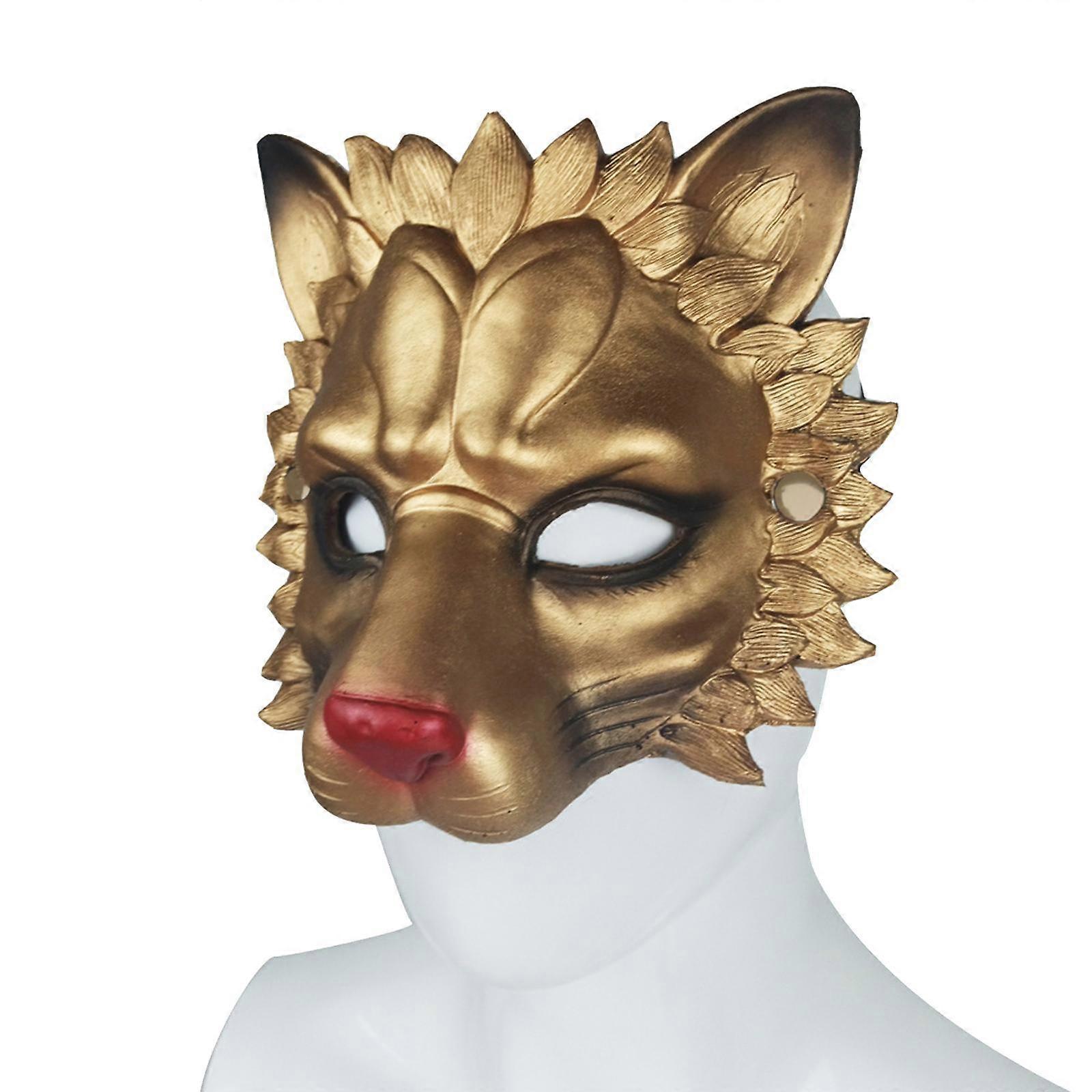 Lion Mask Half Face Decorative Supply Durable 3D for Halloween ...