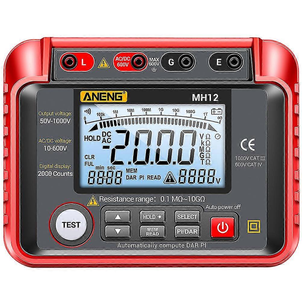 Tester Digital Ground Resistance Meter Portable Megohmmeter Meter ...