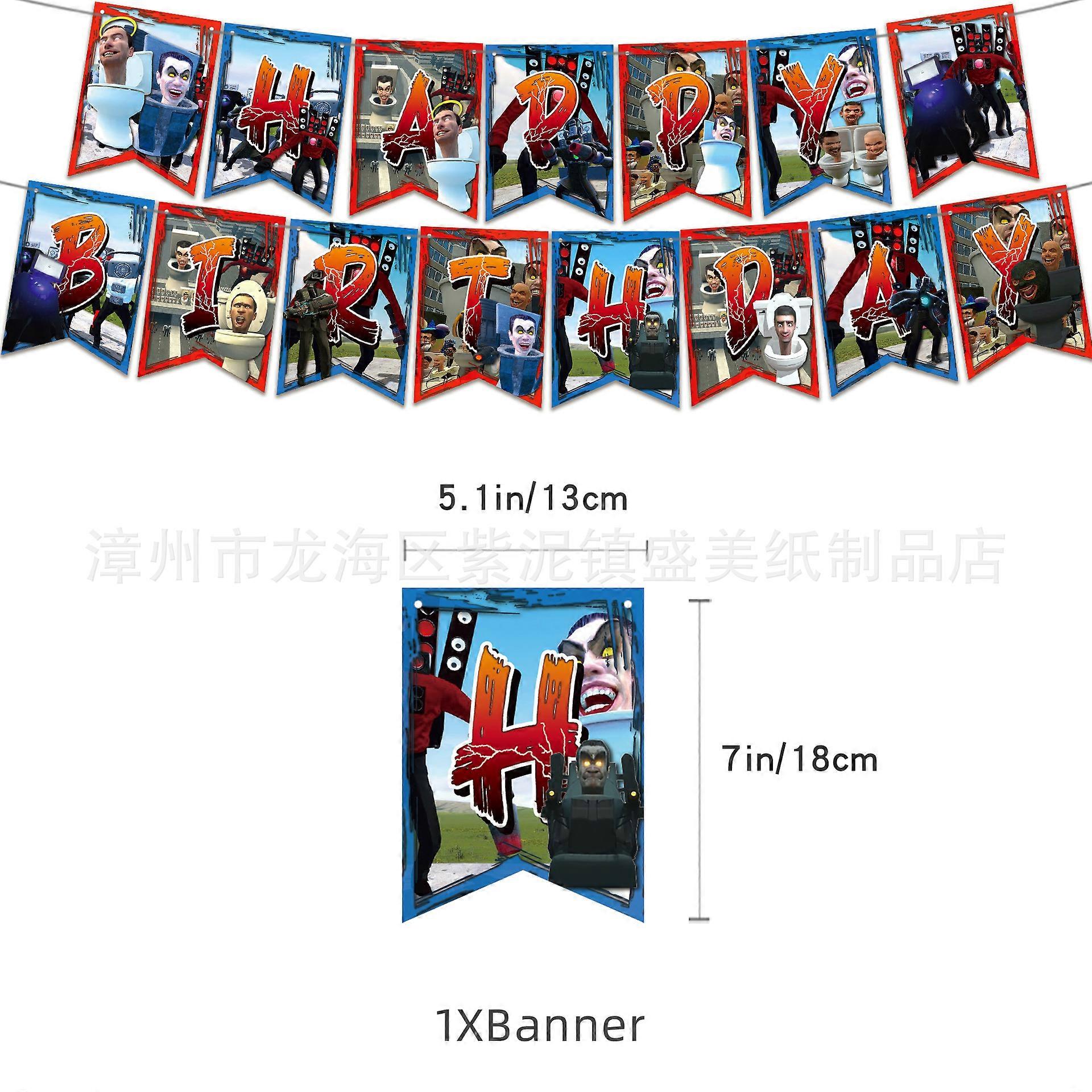 Toilet man birthday theme party decoration arrangement skibidi toile ...