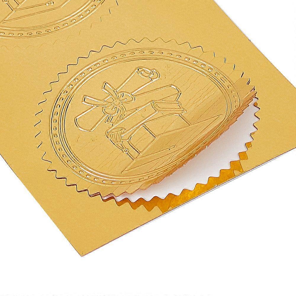 Self Adhesive Gold Foil Embossed Stickers Medal Decoration Sticker Word ...
