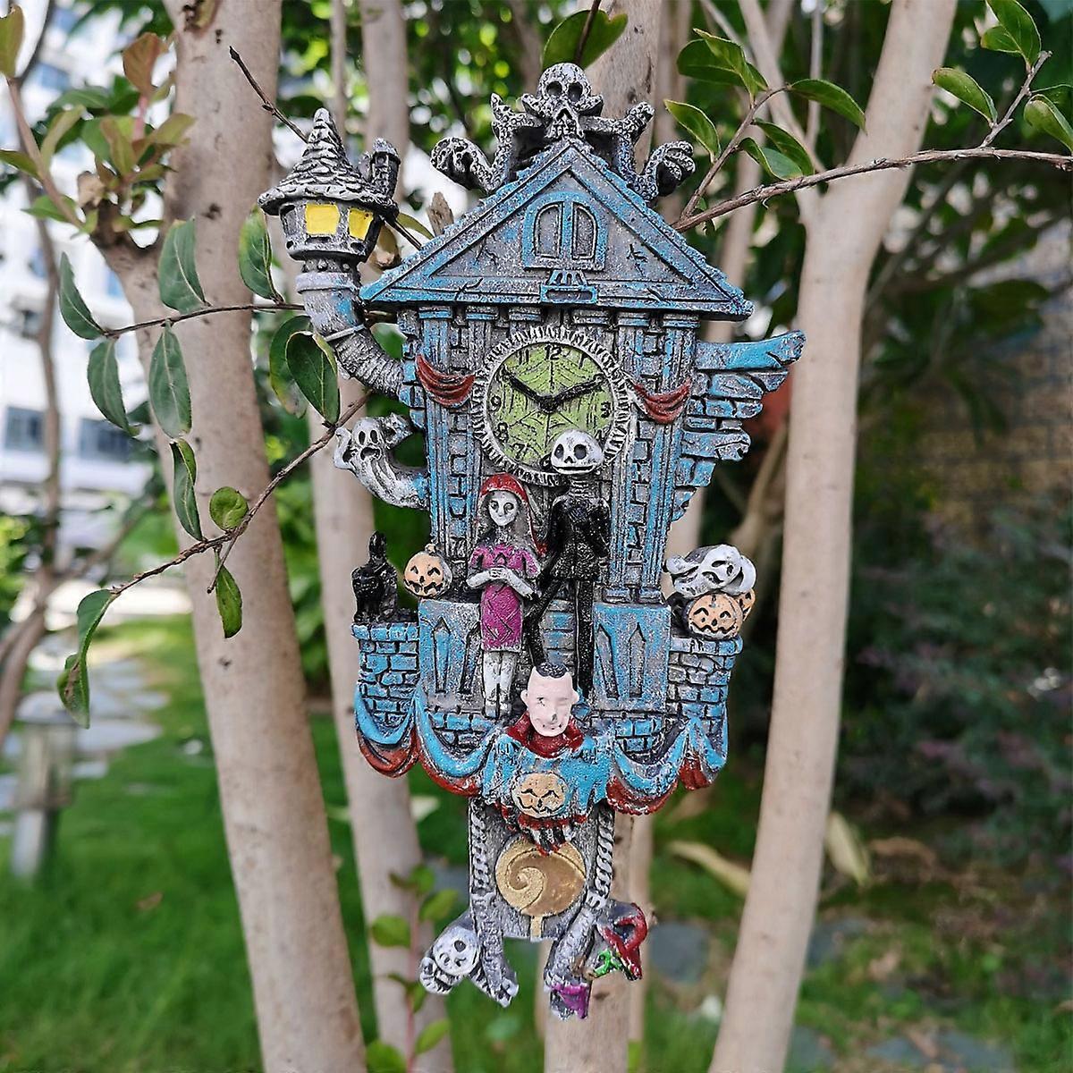 Spooky Halloween Decor Colorful Cuckoo Clock Dial Resin Wall Or ...