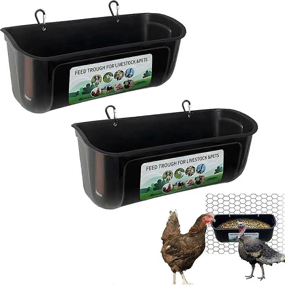 Chicken Goat Hanging Fence Feeder, Water Trough for Deer Duck Dog and ...