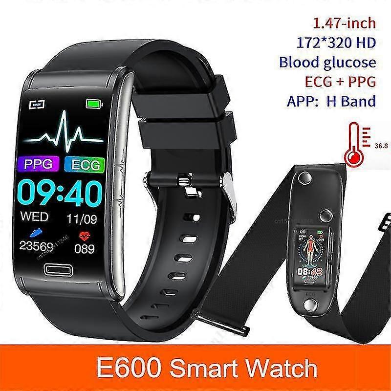 E600 Smart Watch Blood Pressure Ecg Temperature Non-invasive Blood ...