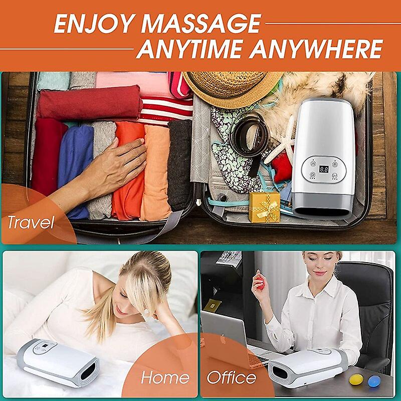 Electric Hand Massager Device Heat Finger Massage Palm Pain Relief ...