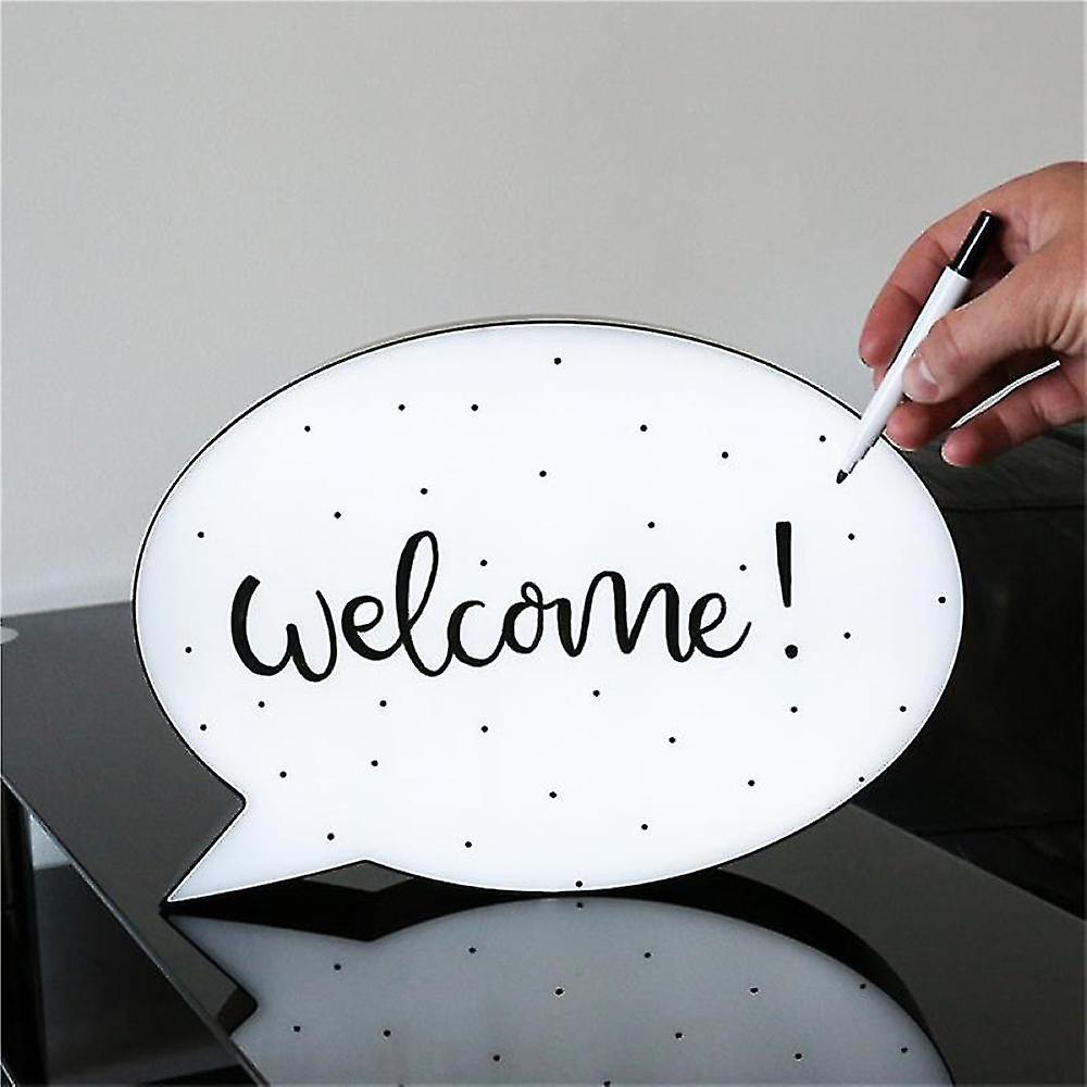 Led Message Handwriting Letter Light Box Speech Bubble Shape Writing ...