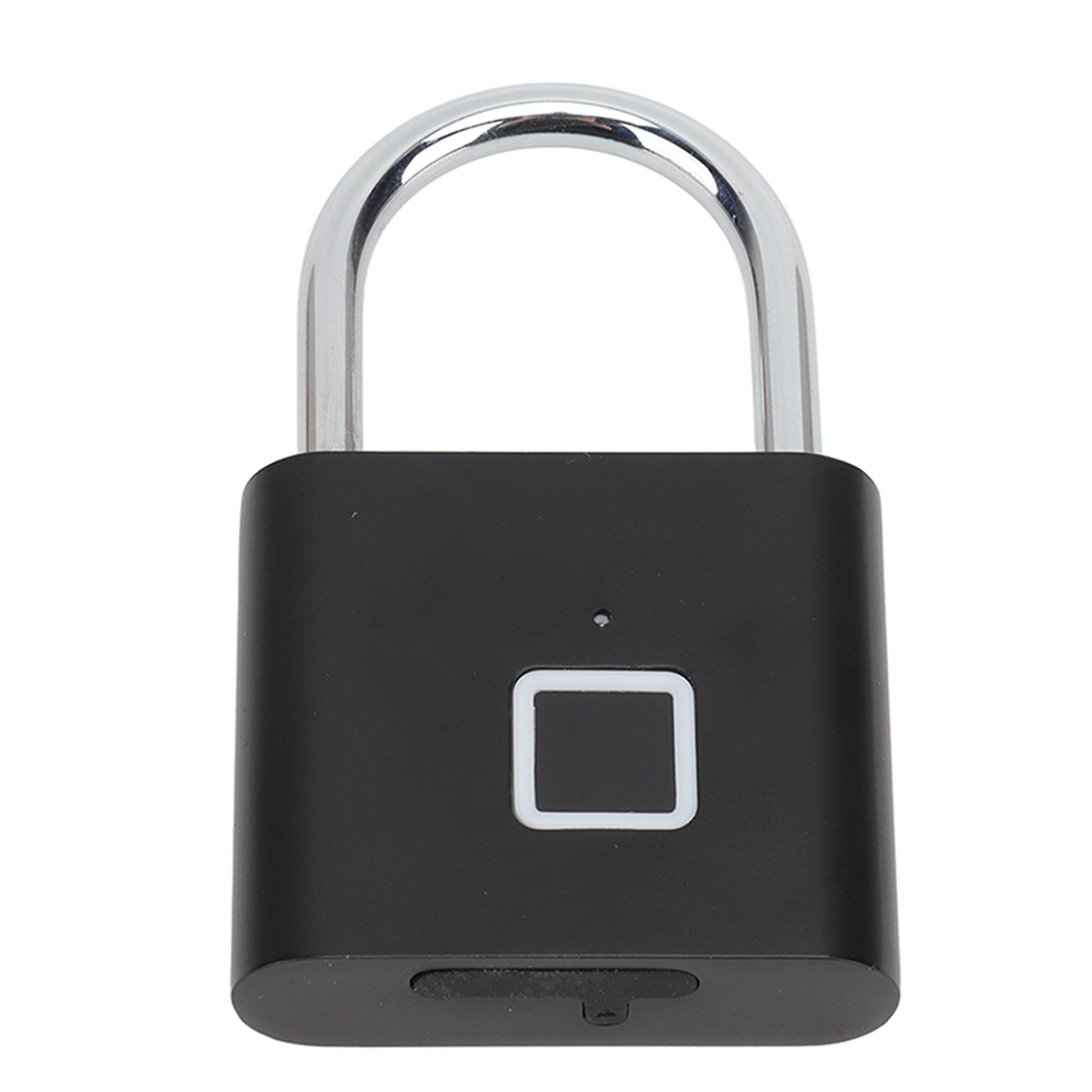 Fingerprint Padlock 0.5S Unlock Waterproof Hold 10 Fingerprints USB ...