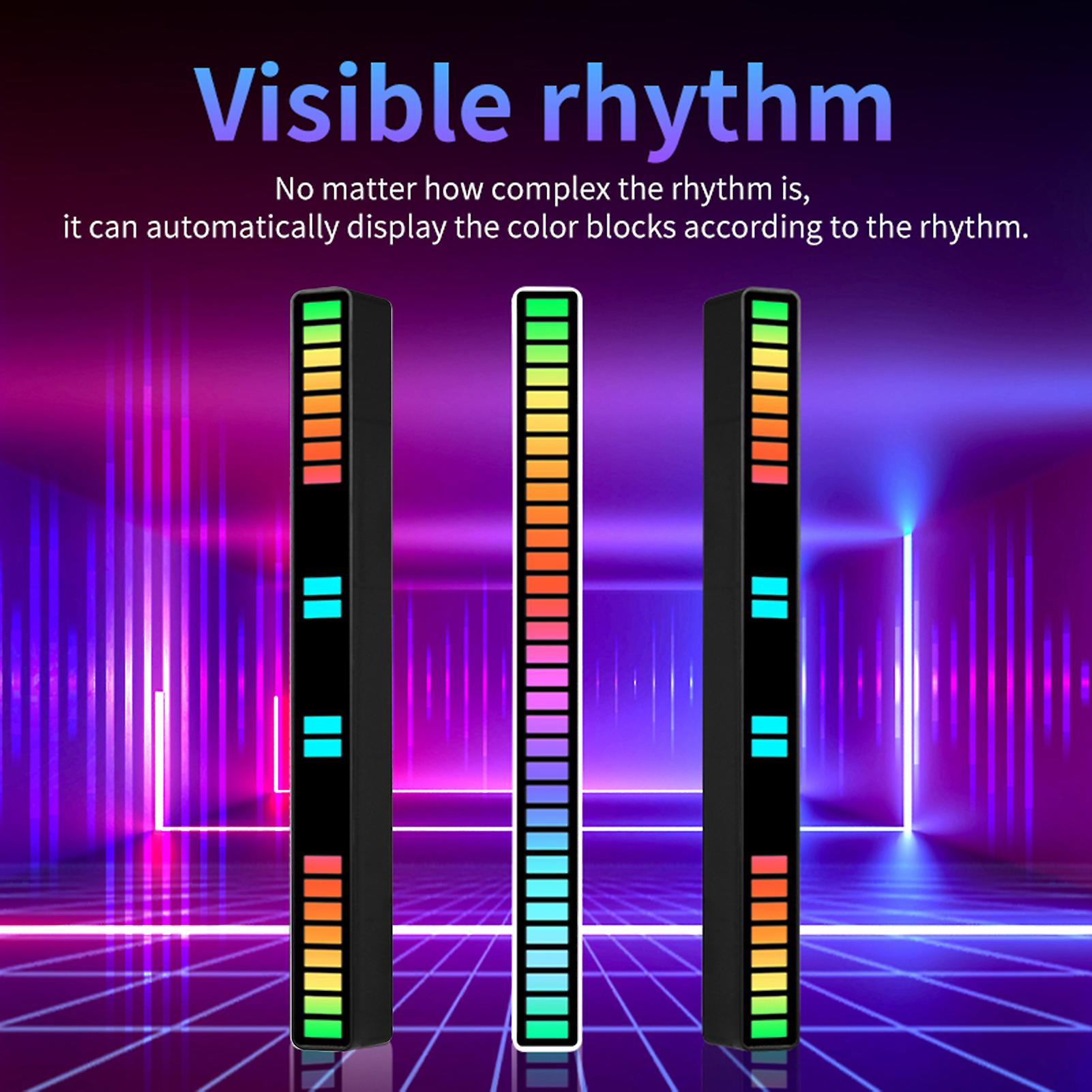 RGB Lamp Music Rhythm Pickup Light Multiple Modes 5 Speeds Battery ...