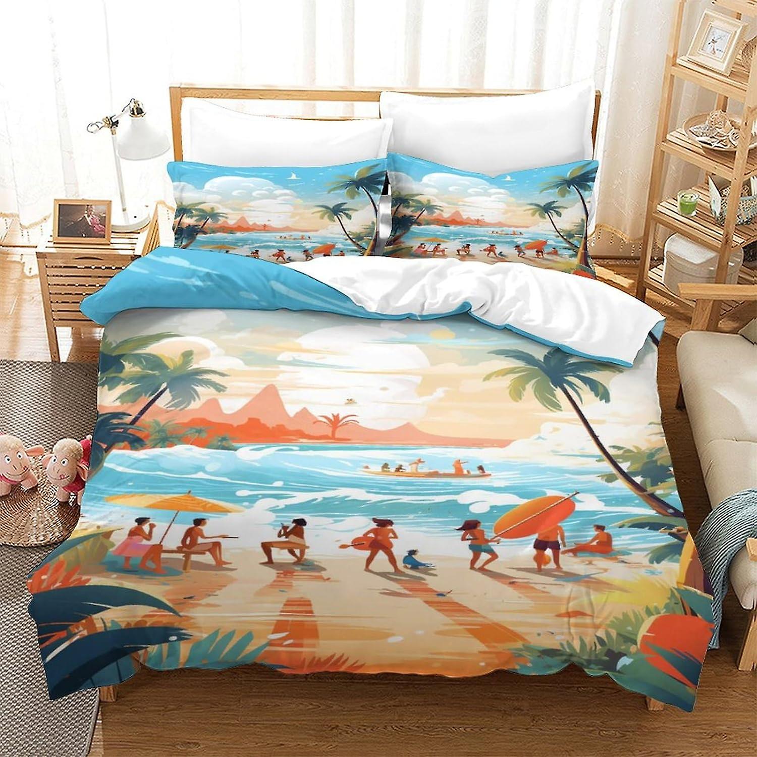 HOUKIG Sunny Beach Bedding Set 3 Piece Passionate Party Printed ...