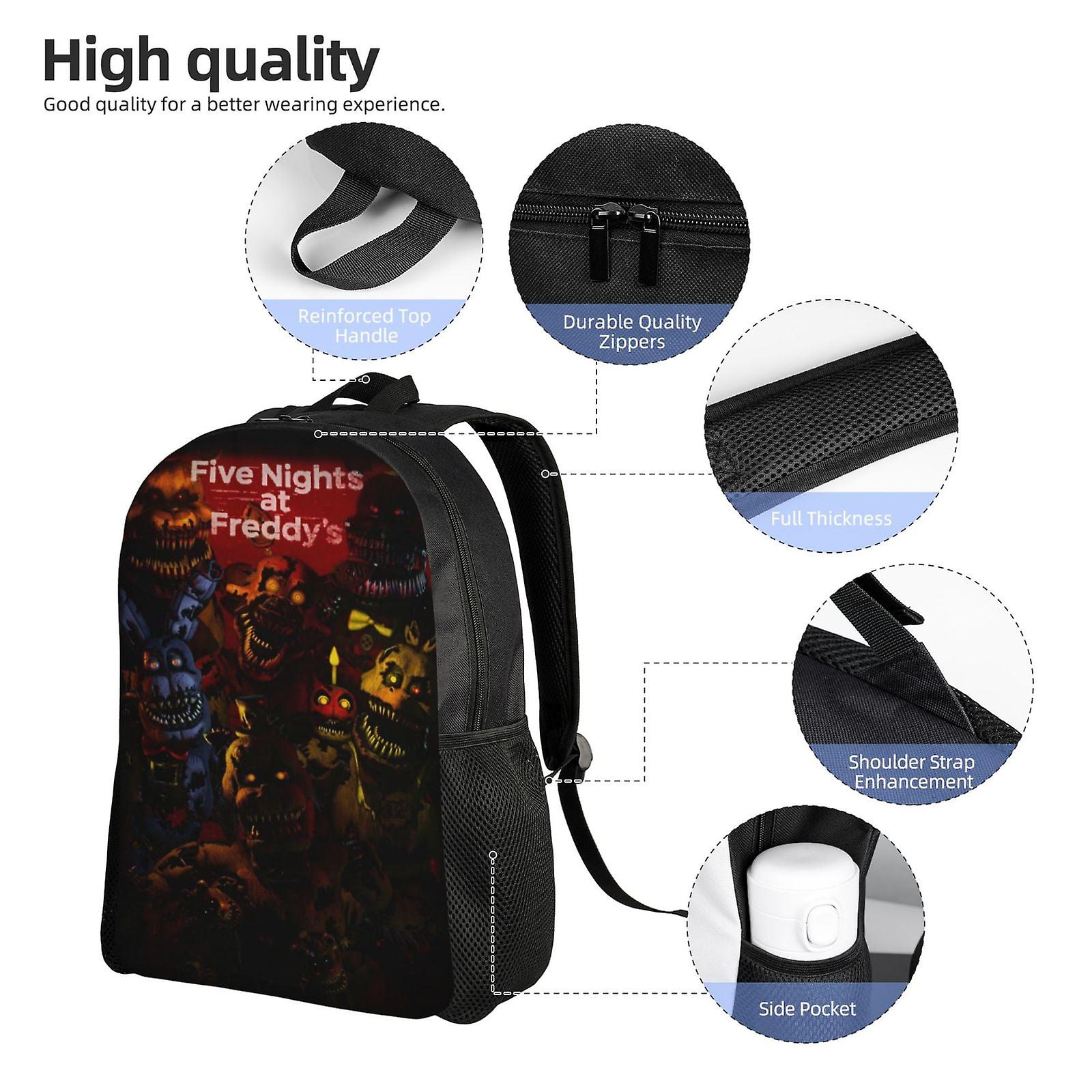 FNAF Five Night At Freddy Backpack Water Resistant College School Bags ...