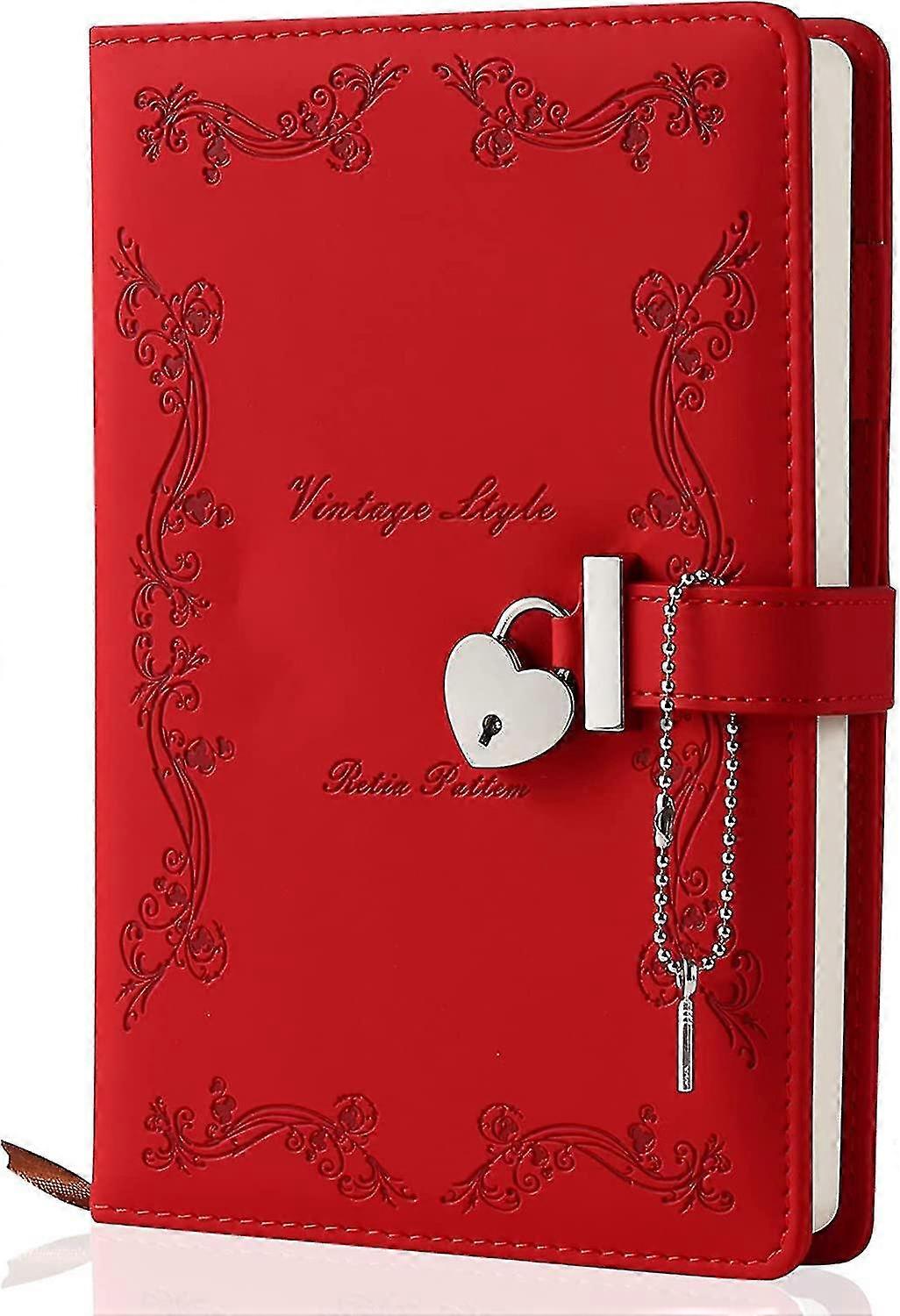 Diary With Lock And Key For Girls Thicken 360 Pages Leather Heart ...