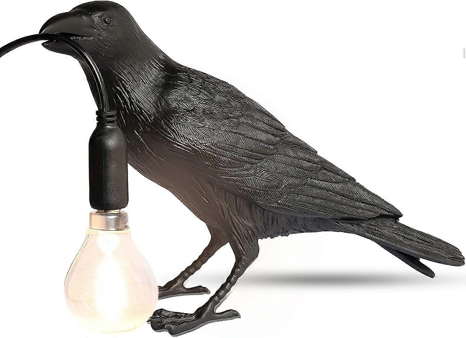 Raven Table Lamp - Crow Desk Lamp - Lifelike Resin Raven Light, Birds ...