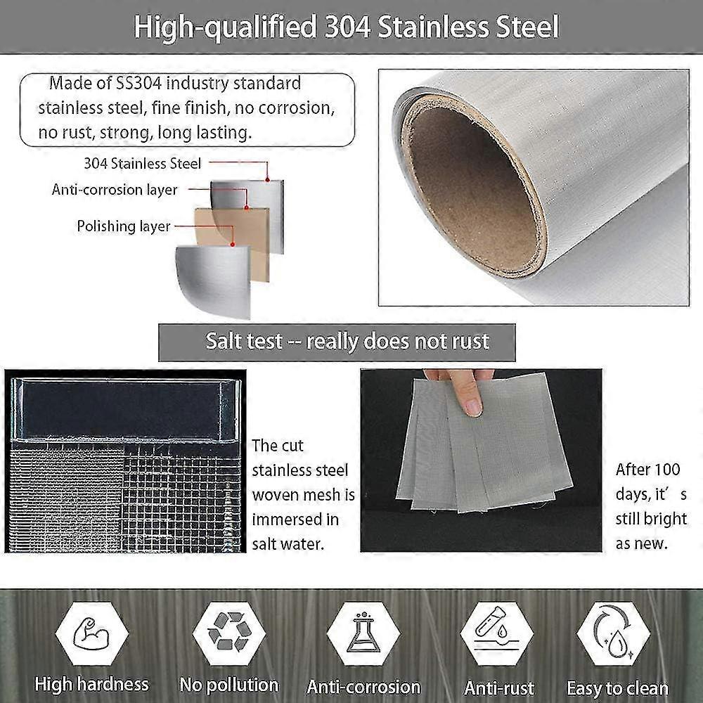 304 Stainless Steel Woven Wire 120 Mesh Metal Mesh Screen 30 X100cm ...