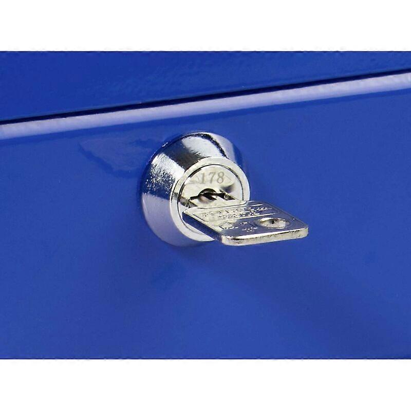 Lockable cash drawer with key and coin compartment, blue | Fruugo UK