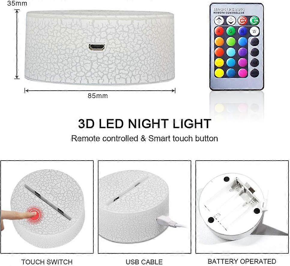 NBA Basketball 3D Lamp Birthday Gift Night Light,16 Colors Changing ...