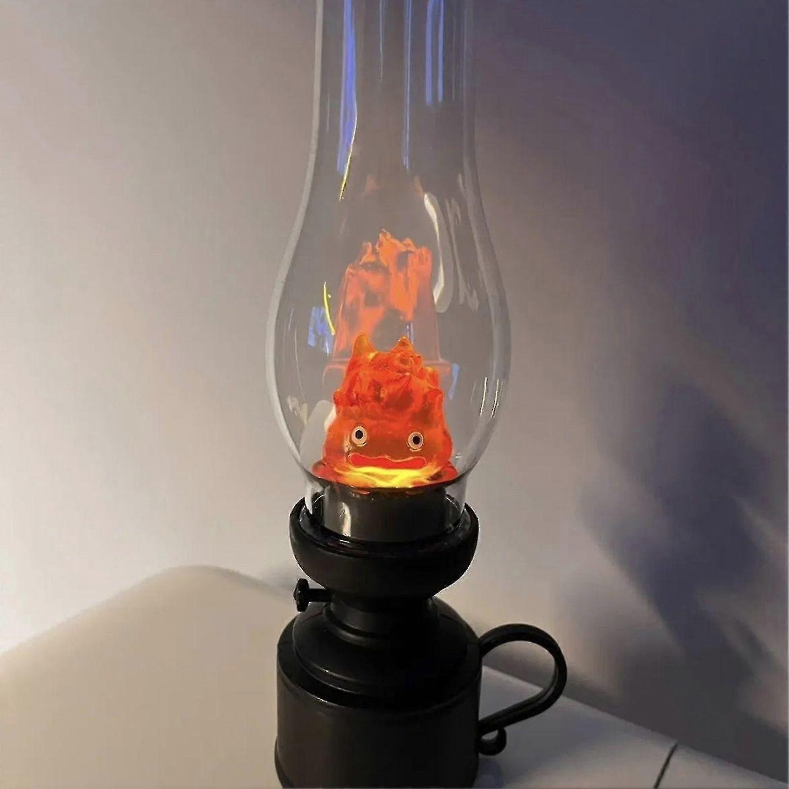 Calcifer Night Light Simulation Paraffin Lamp Home Decor Cartoon ...