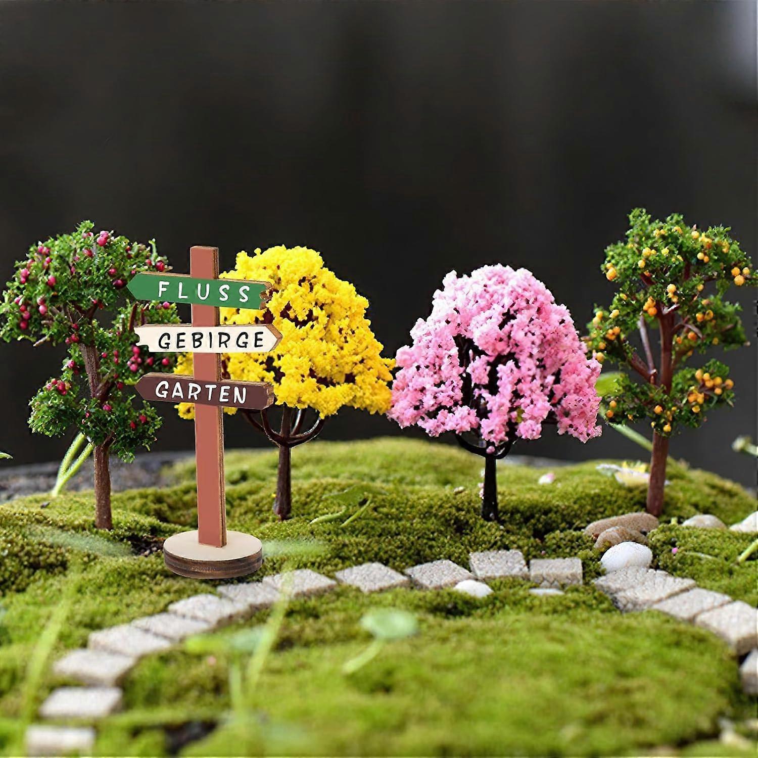 3 Pieces Sign Wooden Garden Miniature Garden Sign Miniature Garden Sign ...