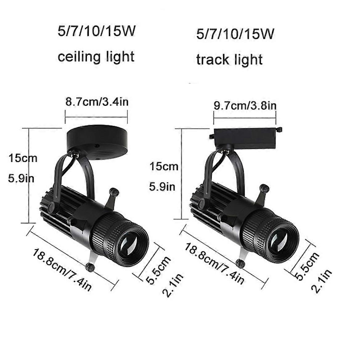 Adjustable aperture led ceiling spotlight variable pattern 5/7/10/15W ...