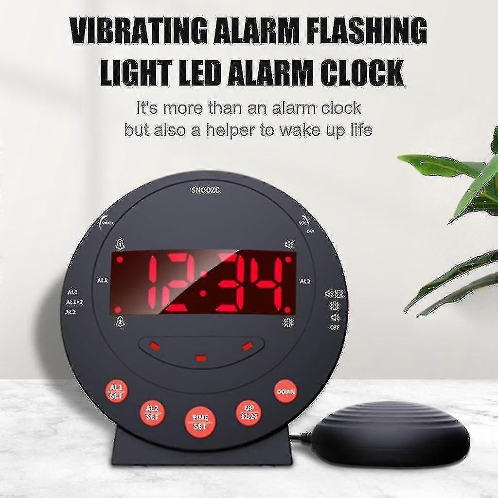 Extra Loud Vibrating Alarm Clock With Bed Shaker For Heavy Sleepers ...