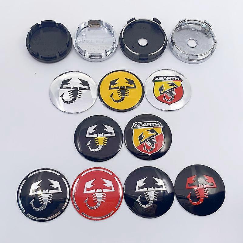 4pcs New 56mm or 60mm Abarth Scorpion Logo Car Wheel Center Hub Cap Rim ...
