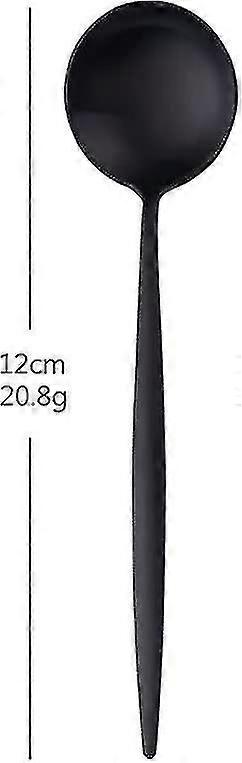 Espresso Coffee Spoons 12 Cm/4.8 Inch Small Round Dessert Spoon Black ...