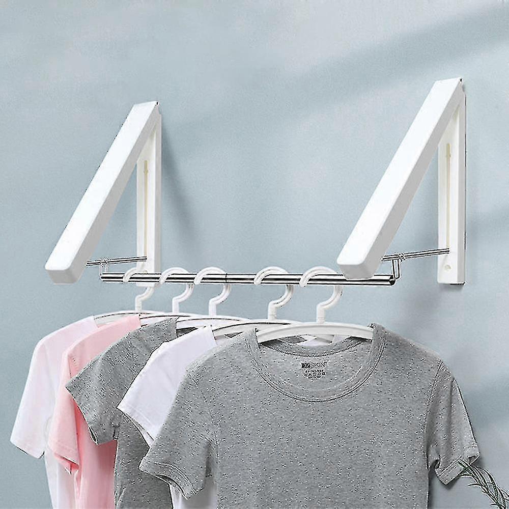 Folding Wall Mounted Retractable Laundry Rack Clothes Coat Hanger ...
