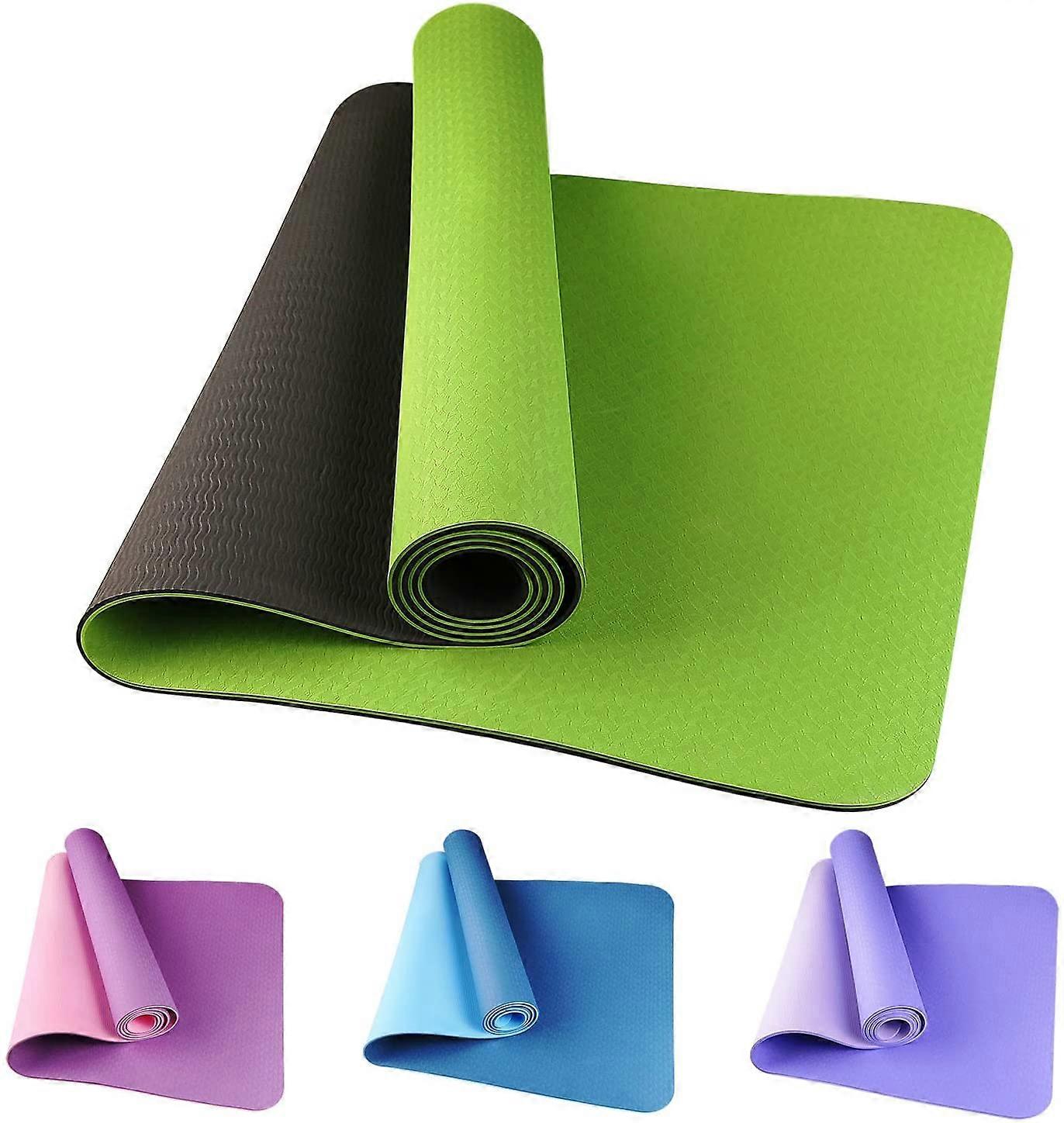 Yoga Mat Non-Slip Pollutant-Free Fitness Yoga Mat Two-Tone Tpe Yoga Mat ...