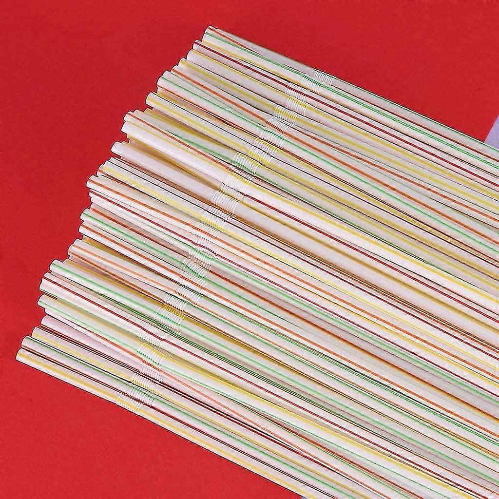 200 Pcs Drinking Straws, Colourful Drinking Straws, Flexible Plastic ...
