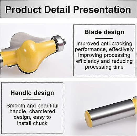 2pcs Handrail Router Bit Set - Standard/Flute Molding Cutter - Shank ...