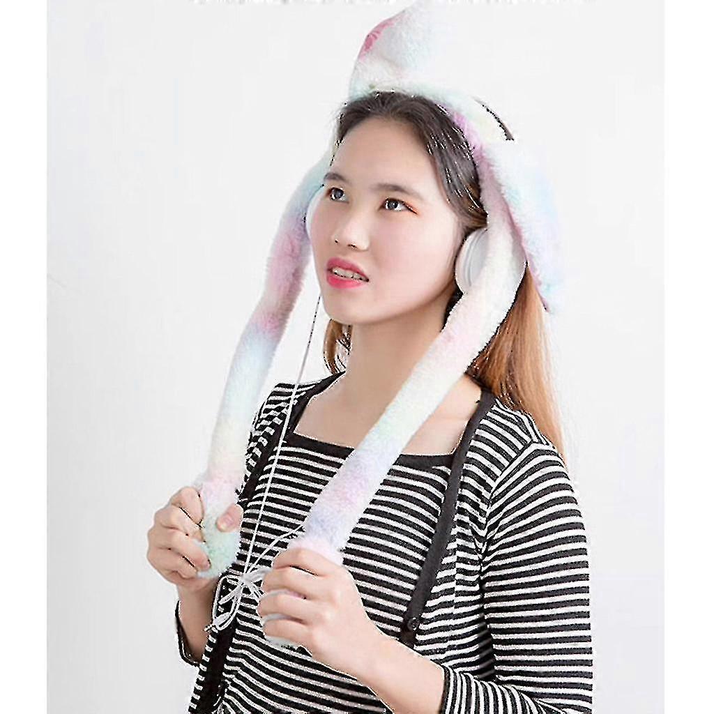 Glowing Plush Moving Rabbit Ears Hat Headsets Dancing Bunny Ears ...