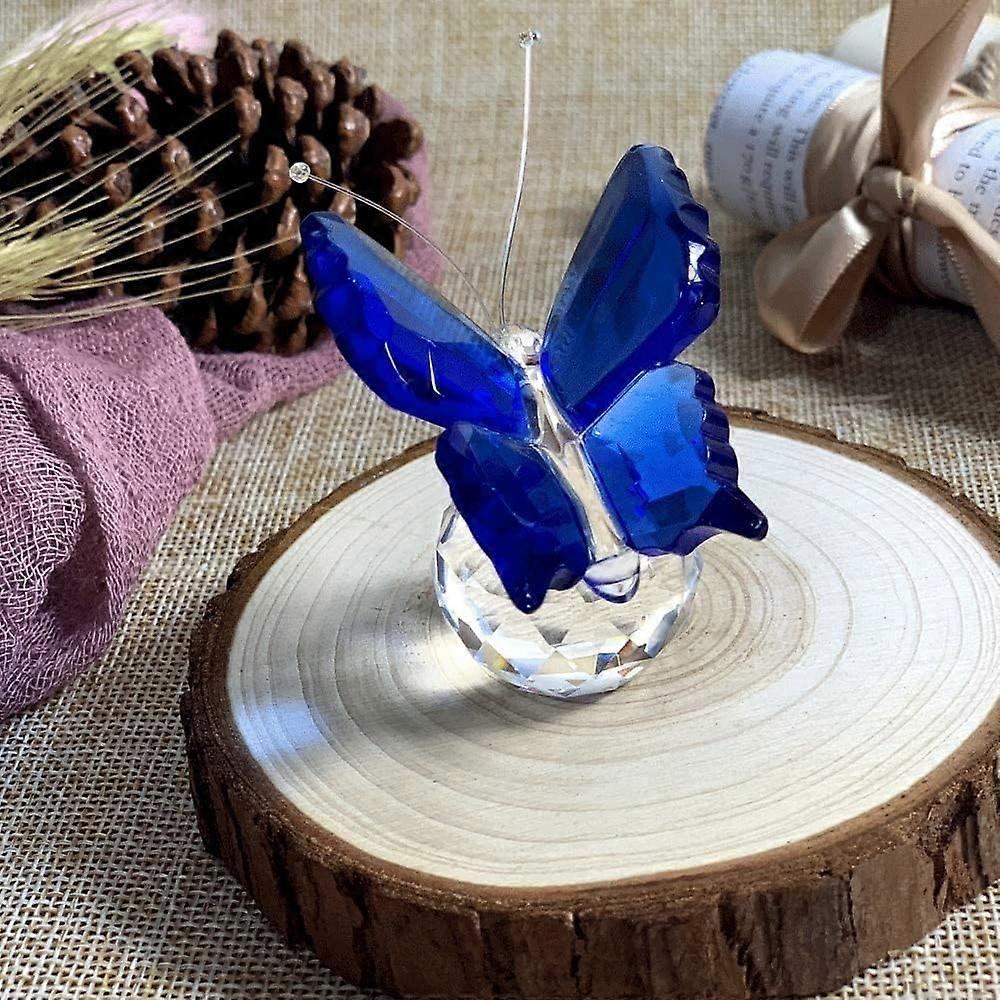 Crystal Flying Butterfly with Crystal Ball Base Figurine Ornament ...