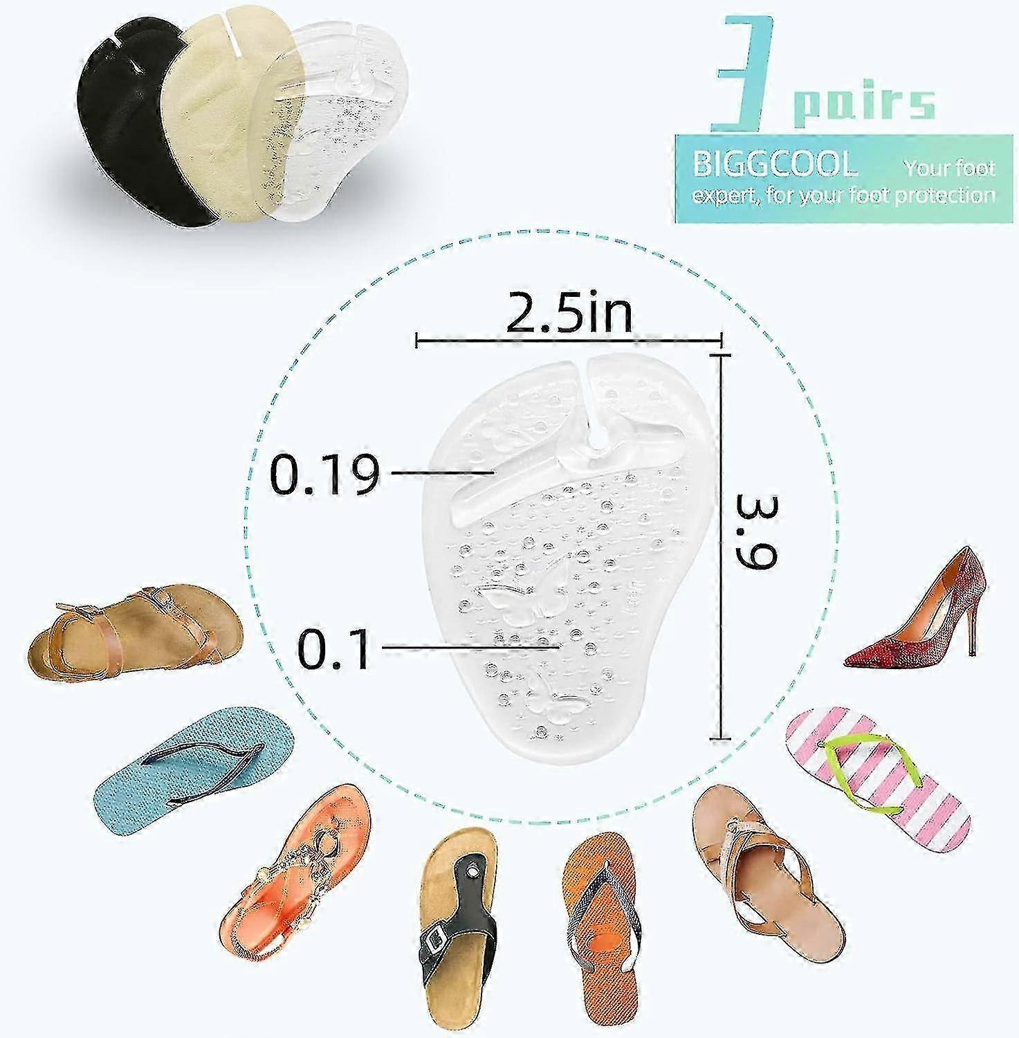 Forefoot Metatarsal Pads For Thong Sandals Flip Flops, Sandals, Heels ...