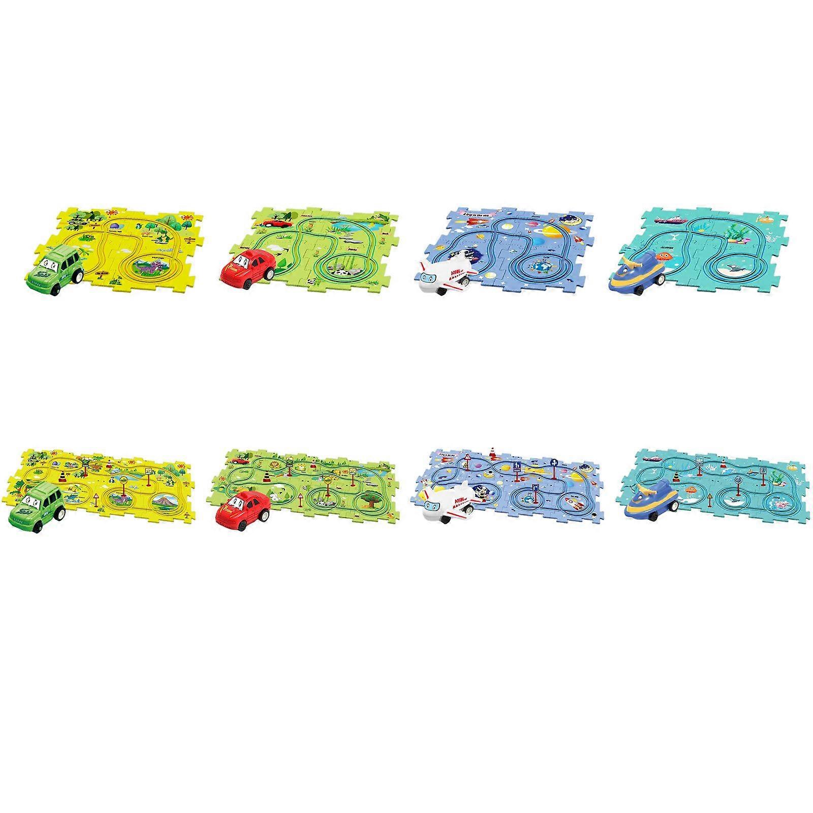 Educational Puzzle Play Set with Track Car, DIY Puzzle Racer Kids Car ...
