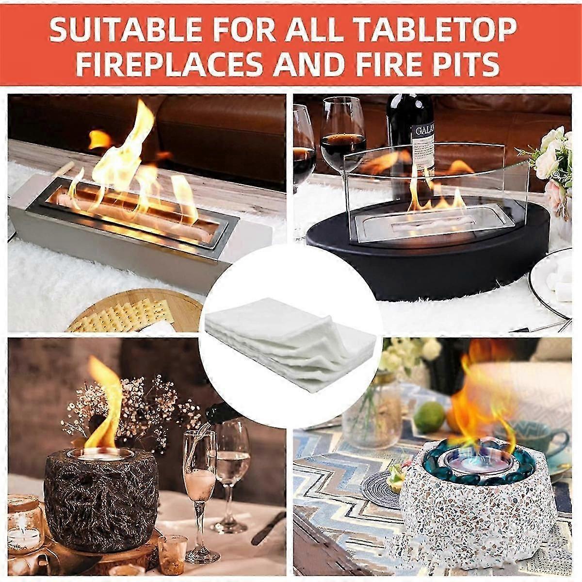 24PCS Tabletop Fire Pit Ceramic Wool Wick Table Top Firepit Sponge ...