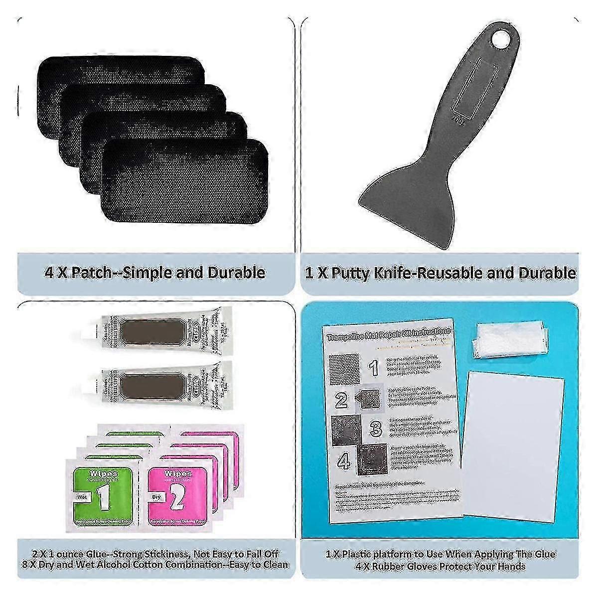 Trampoline Patch Repair Kit Rectangular Patch Trampoline Repair ...