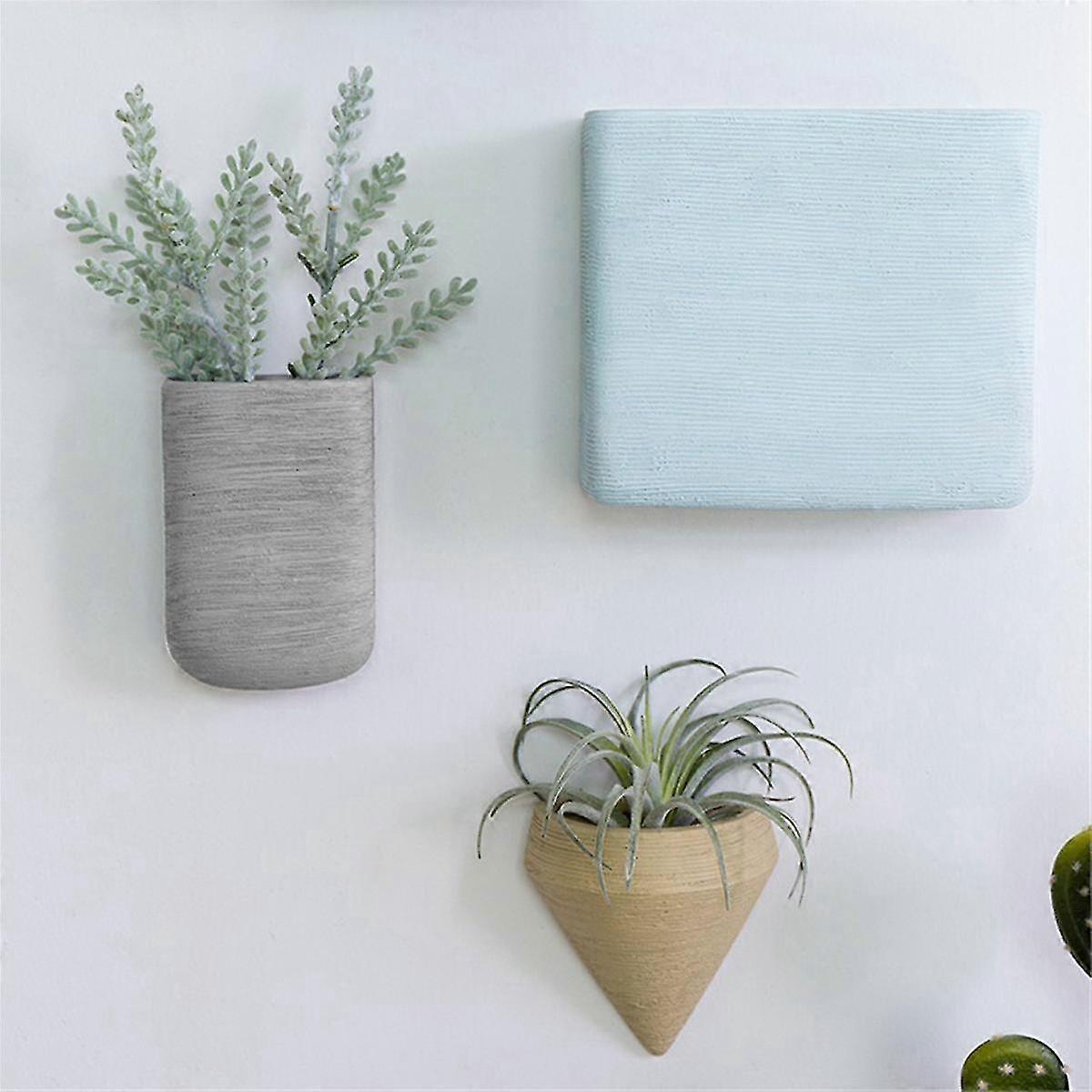 Geometric Shape Wall-Mounted Ceramic Flower Pots Balcony, Living Room ...