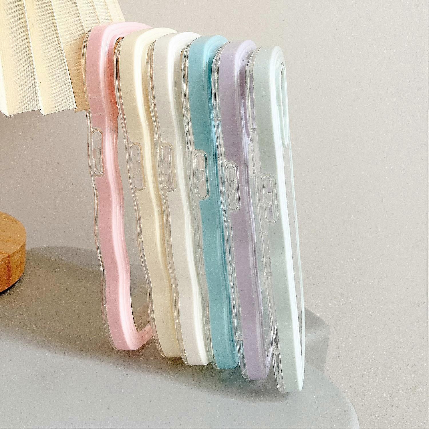 Candy Color Wave TPU Clear PC Phone Case For iPhone 7 Plus / 8 Plus ...