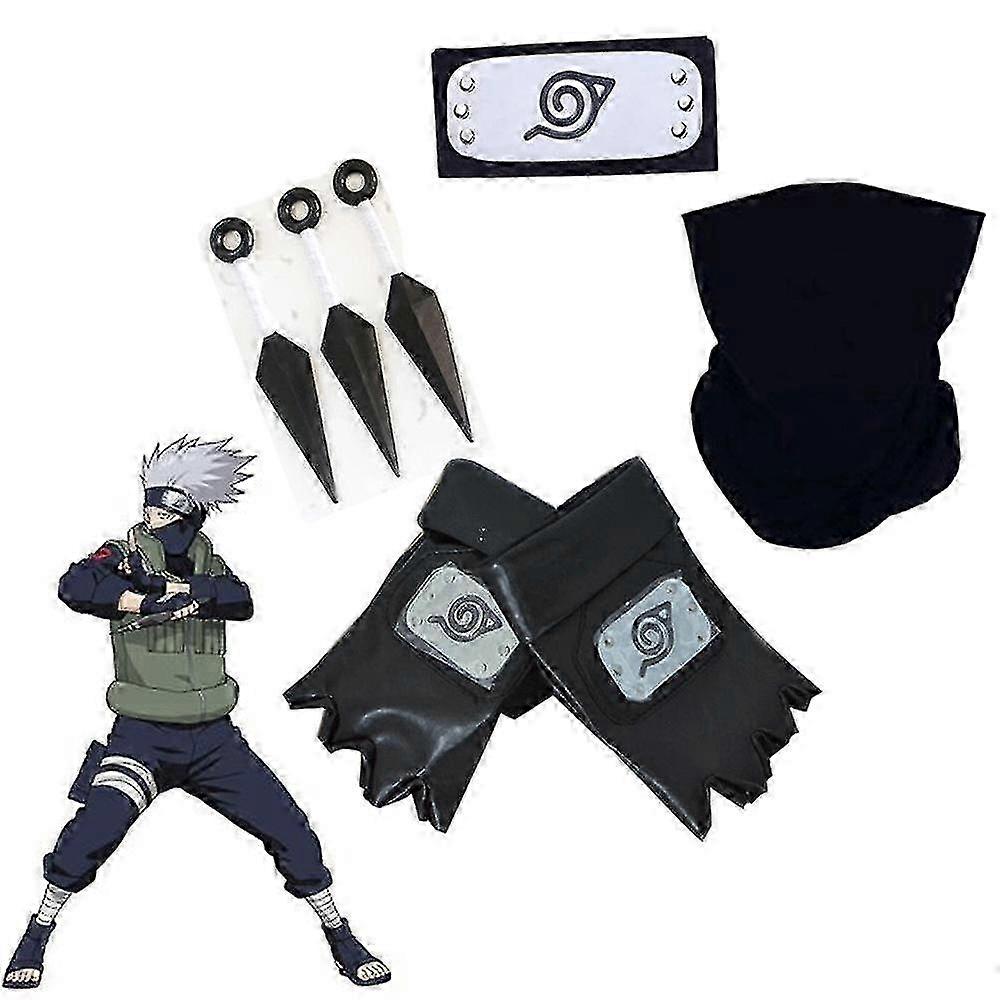 Complete Naruto Cosplay Set Featuring Konoha Village Headband Kakashi ...