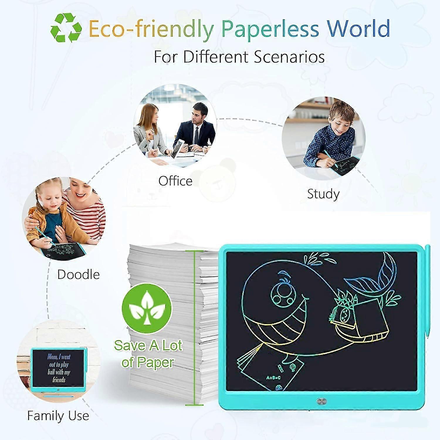 Colorful LCD Writing Tablet, Portable Kids Drawing Tablet, 15 Inch ...