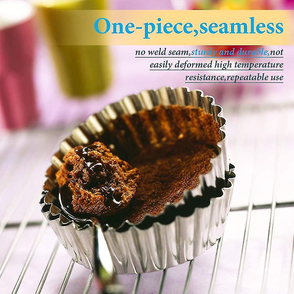 20 Packs Cake Mold, 3.7inch Stainless Steel Mini Pie Tartlet Cake Cake ...