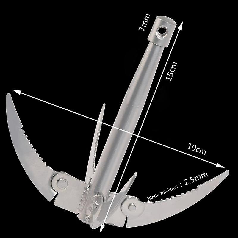 Folding Boats Anchor Grappling Hook Survival Tool With Rope Fishing ...