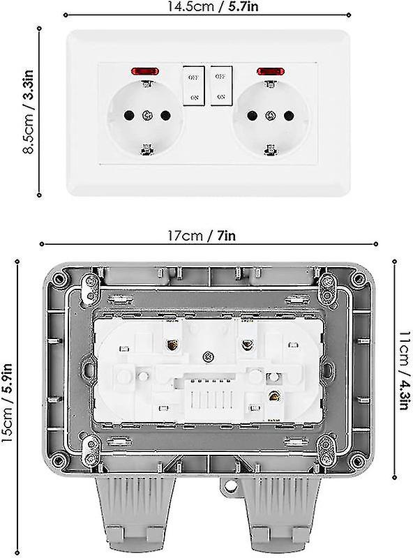 Ip66 Waterproof Outdoor Socket Double Power Socket And Protection ...