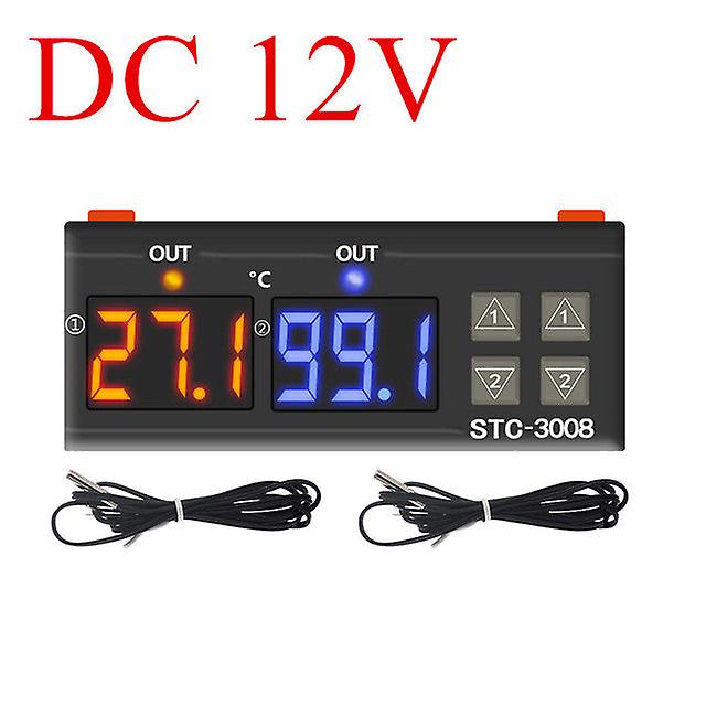 Stc-3008 Dual Digital Temperature Controller Two Relay Output Thermoregulator Thermostat With ...