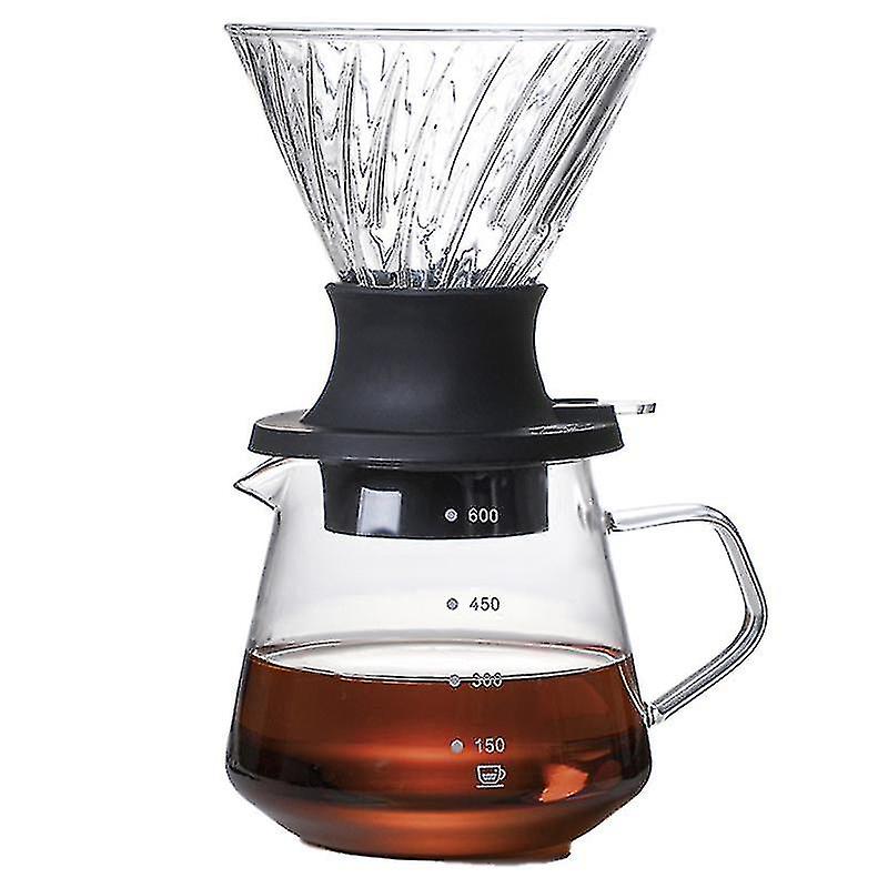 600ml Immersion Dripper Switch Glass V60 Pour Over Coffee Maker V Shape ...