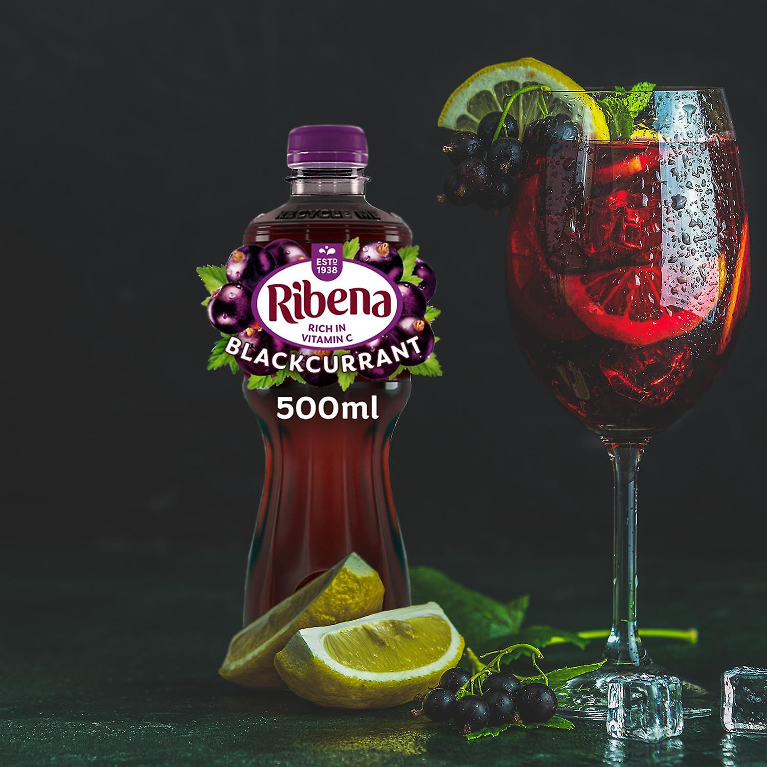 Ribena Blackcurrant Juice Drink Fat-Free Real Fruit & Rich in Vitamin C ...