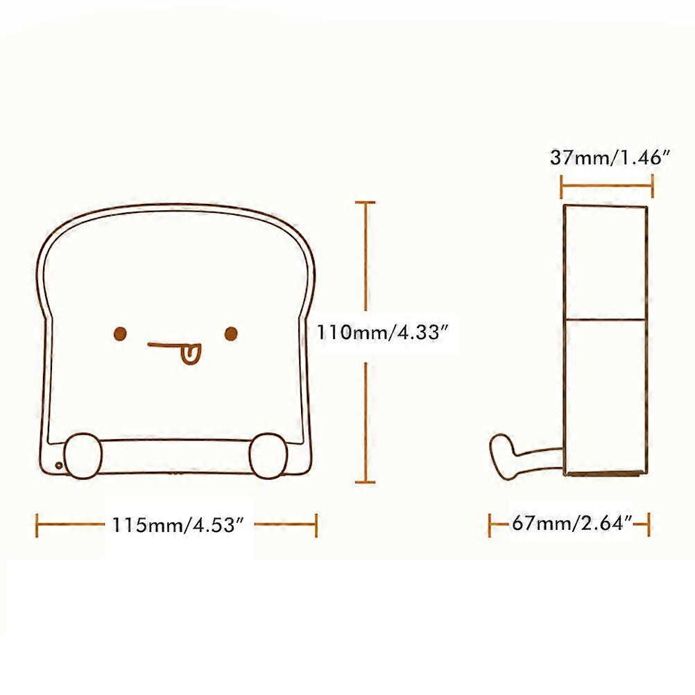 Cute Cartoon Night Light Toast Bread LED Night Lamp Rechargeable ...