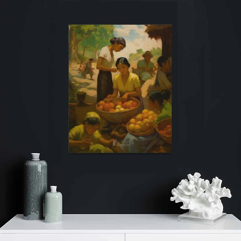 Fernando Amorsolo Art Poster Gathering Fruits And Farming in The Field ...