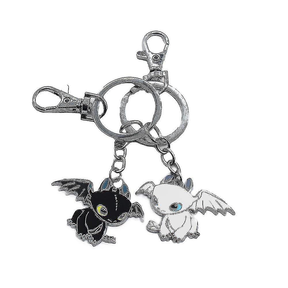 2pcs Couple Metal Keychain Dragon Shape Toothless Keychain Toothless ...
