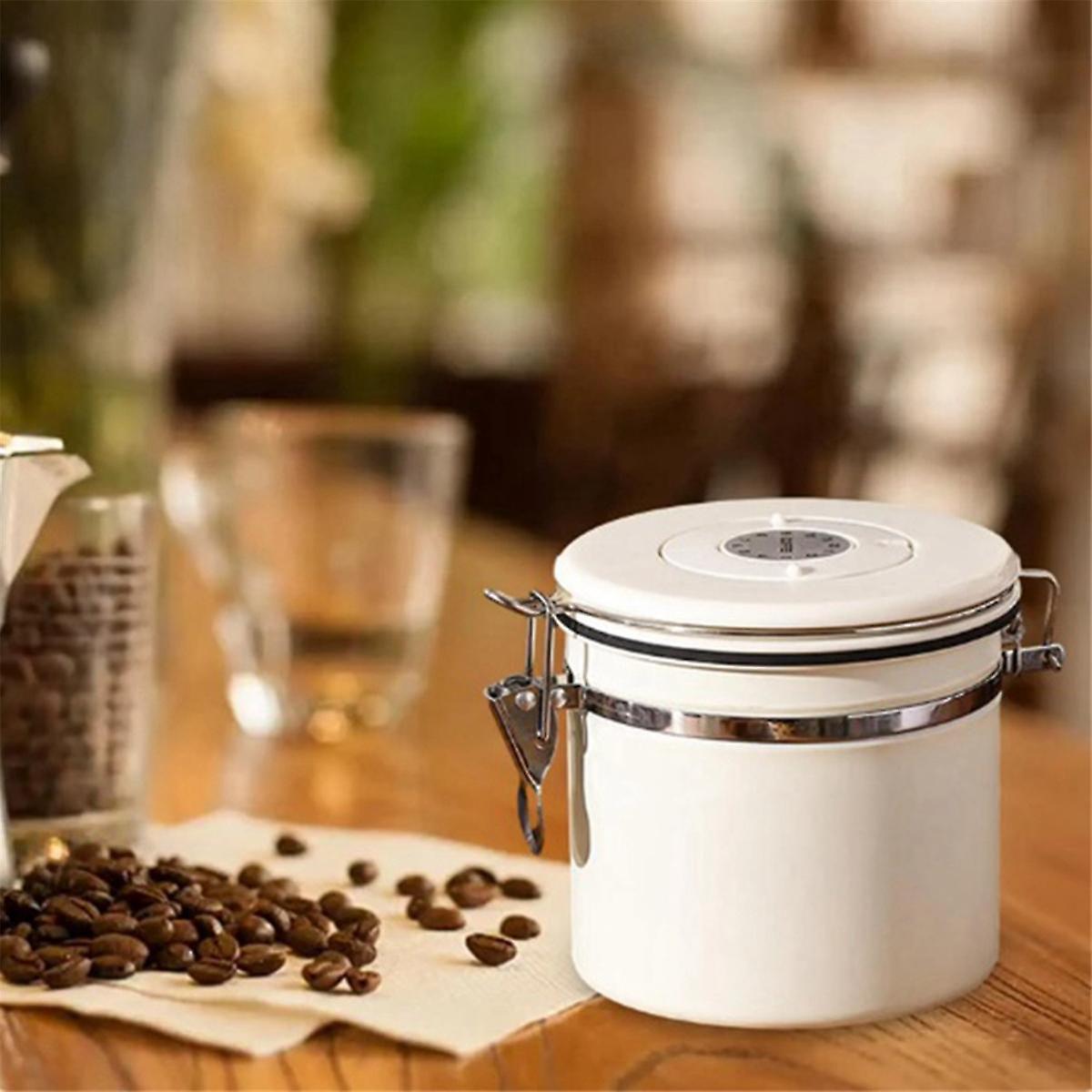 Coffee Canister Airtight Bean Container with Date Tracker Stainless ...